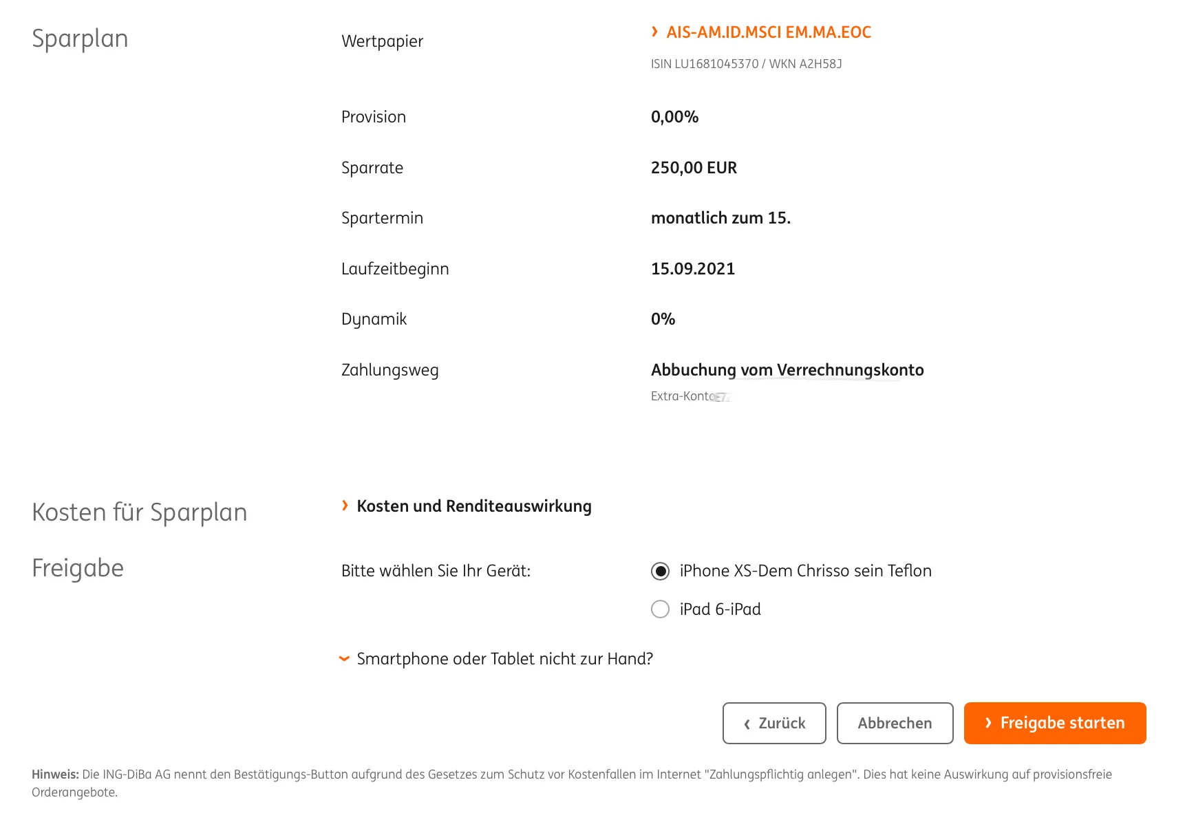 finavi • ETF-Sparplan bei der ING im Web anlegen • Schritt für Schritt ...